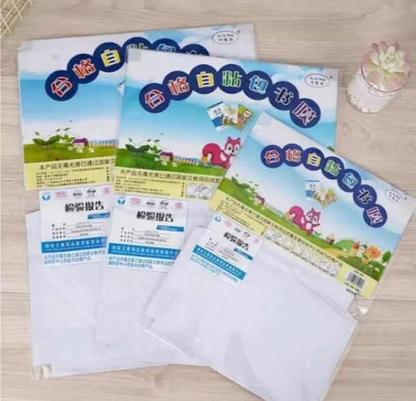 Tập 10 tờ giấy decal dán vở, bọc sách trong suốt, siêu bền