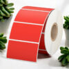 Giấy decal cuộn đỏ in tem mã vạch chất lượng